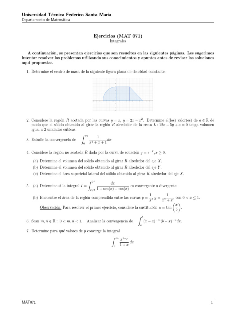 Guía de Ejercicios Resueltos - Integrales 2 | PDF | Integral | Geometría