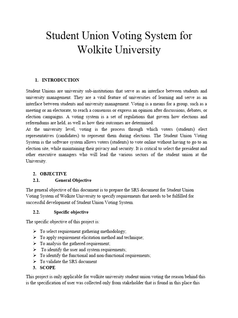 Wolkite University Student Voting System | PDF | Voting | Computer Network