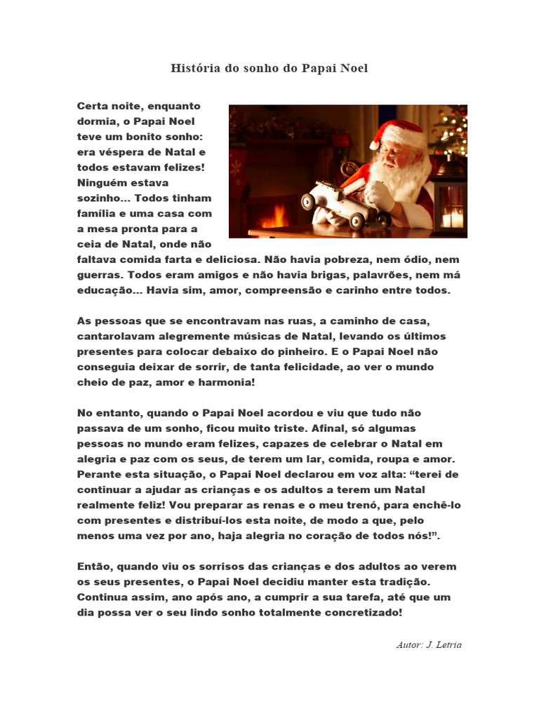 História Do Sonho Do Papai Noel | PDF | Poesia