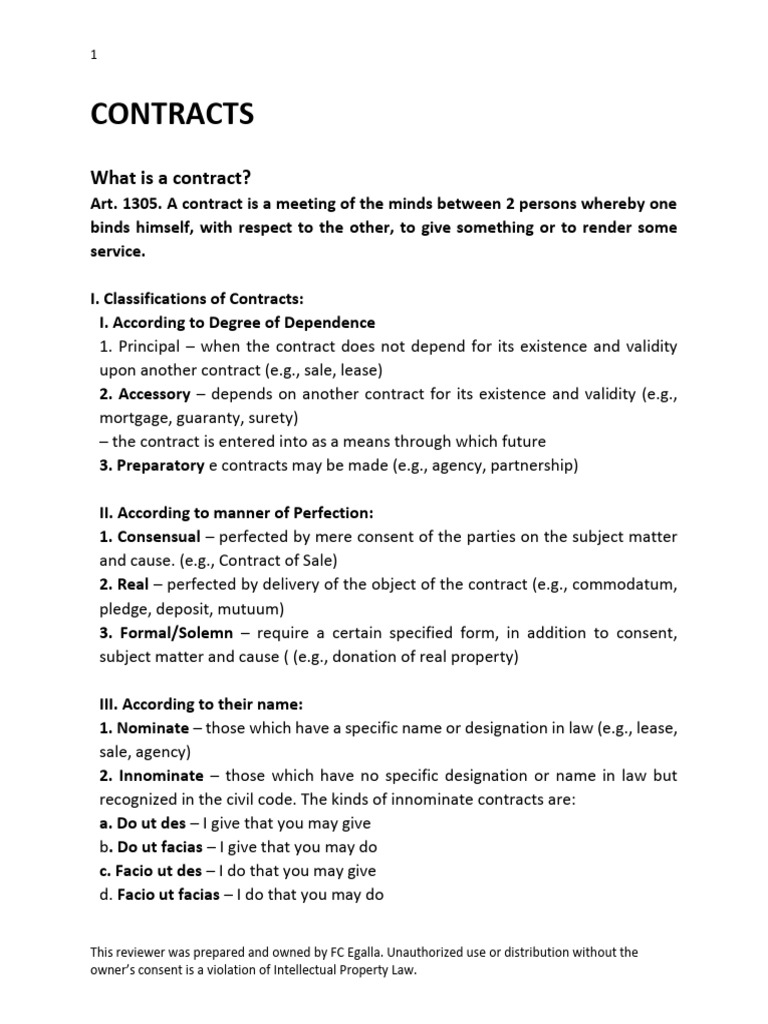 Contracts Notes | PDF | Offer And Acceptance | Annulment