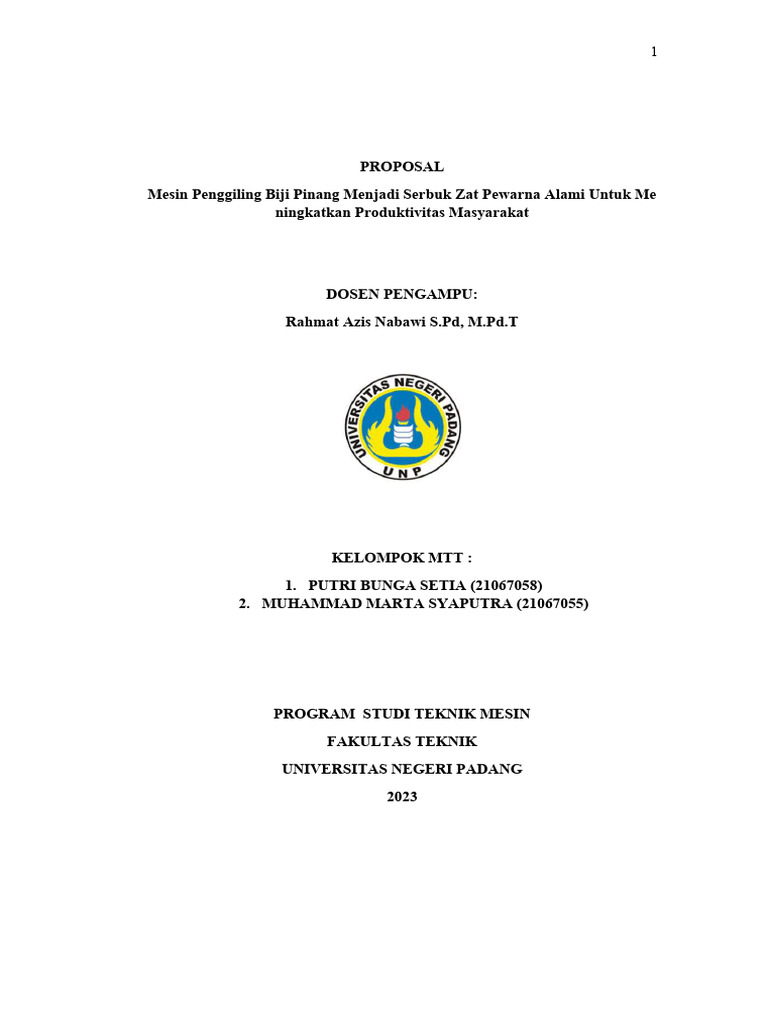Proposal MTT | PDF | Teknologi & Rekayasa