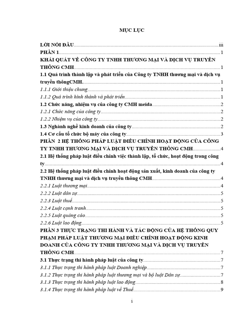CÔNG TY TNHH THƯƠNG MẠI VÀ DỊCH VỤ TRUYỀN THÔNG CMH | PDF