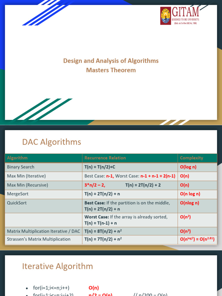 DAA - Basics - Masters Theorem | PDF | Theory Of Computation ... DAA - Basics - Masters Theorem | PDF | Theory Of Computation ...