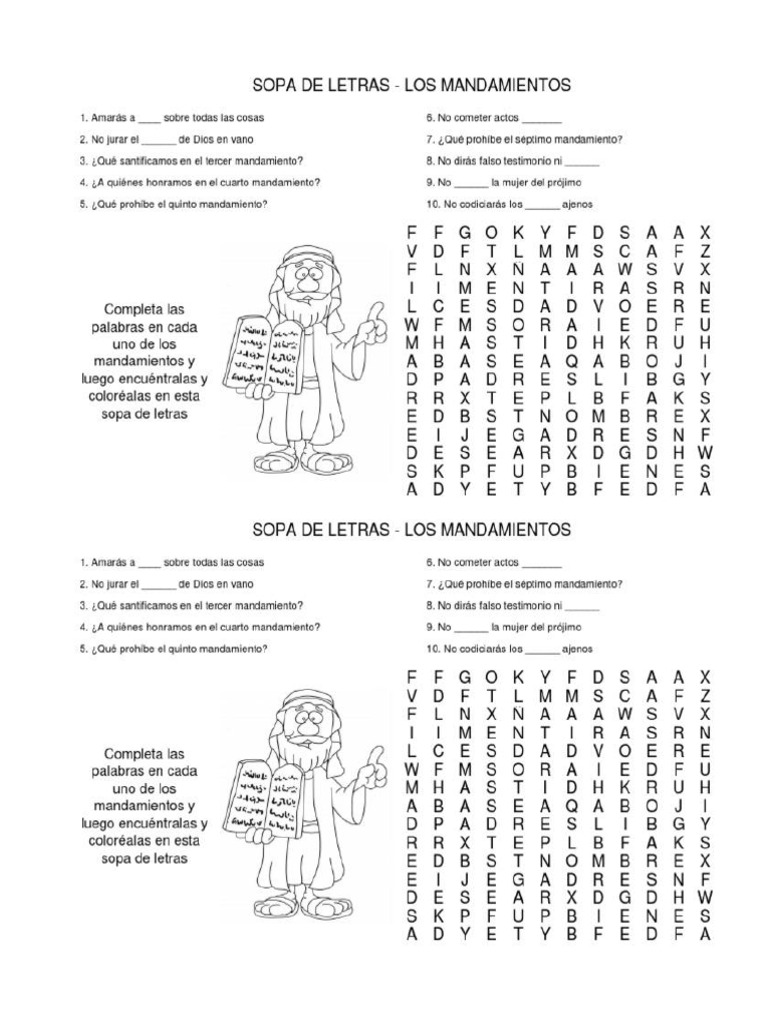 Los Diez Mandamientos | PDF | Diez Mandamientos | Creencia religiosa y ...