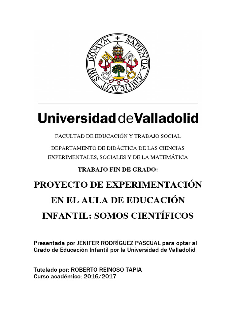 TFG G2597 | PDF | Aprendizaje | Educación de la primera infancia