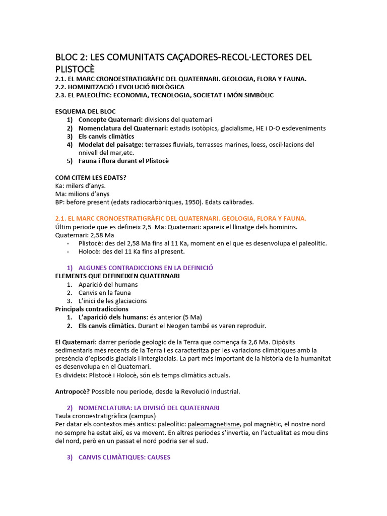 Bloc 2 Prehistoria | PDF