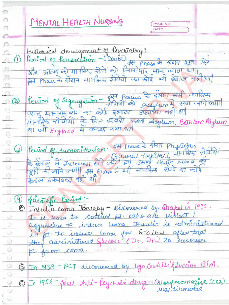 Mental Health Notes | PDF