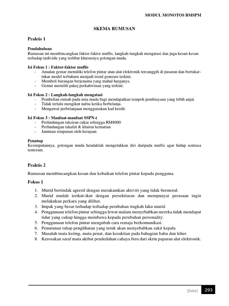 013 MODUL MONOTOS BM SPM KERTAS 2 + Jwp-293-315 | PDF | Pengembangan Diri