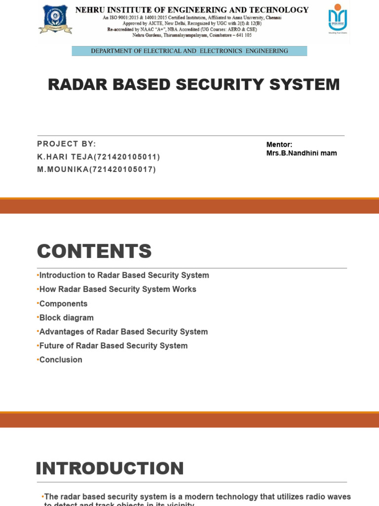 Radar-Based Security System Overview | PDF | Security Alarm | Radar