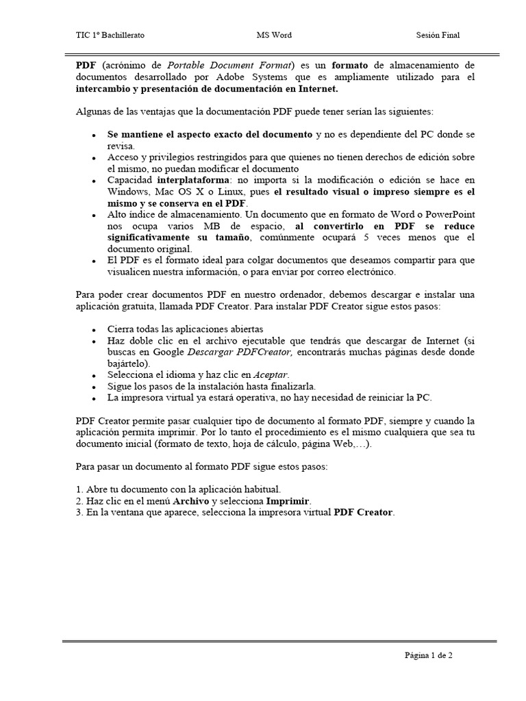 MS Word - Final | PDF | Microsoft Word | Informática