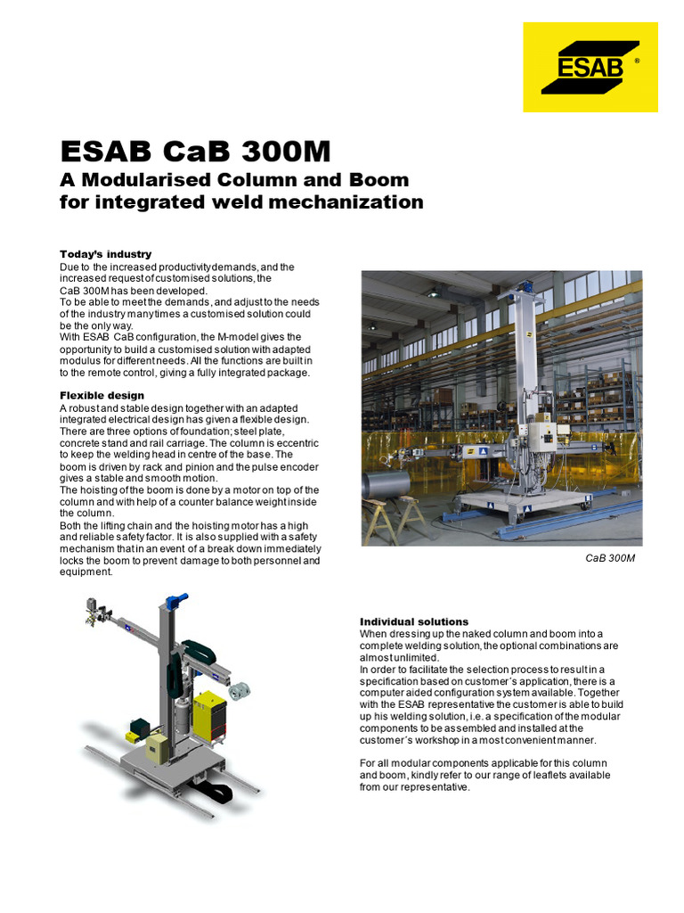 Esab Cab 300M: A Modularised Column and Boom For Integrated Weld ...