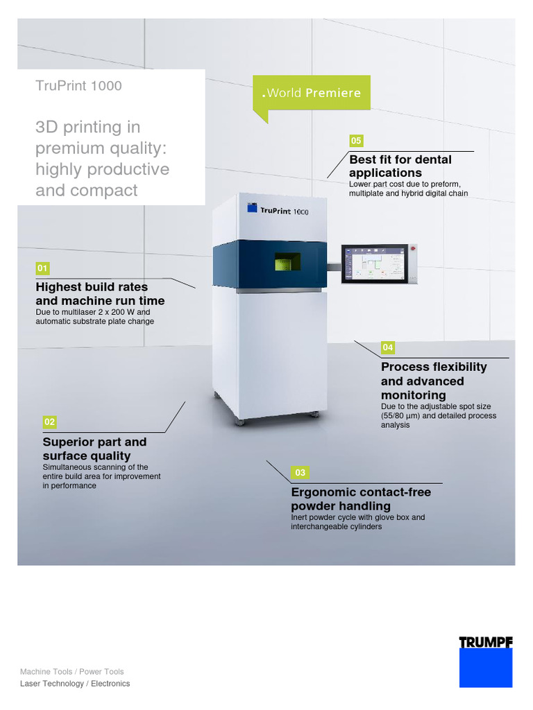 TruPrint 1000: Advanced 3D Printing Solutions | PDF | 3 D Printing ...
