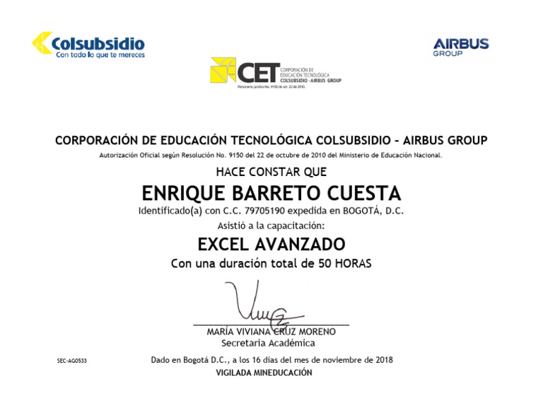 Curso Avanzado de Excel Colsubsidio | PDF