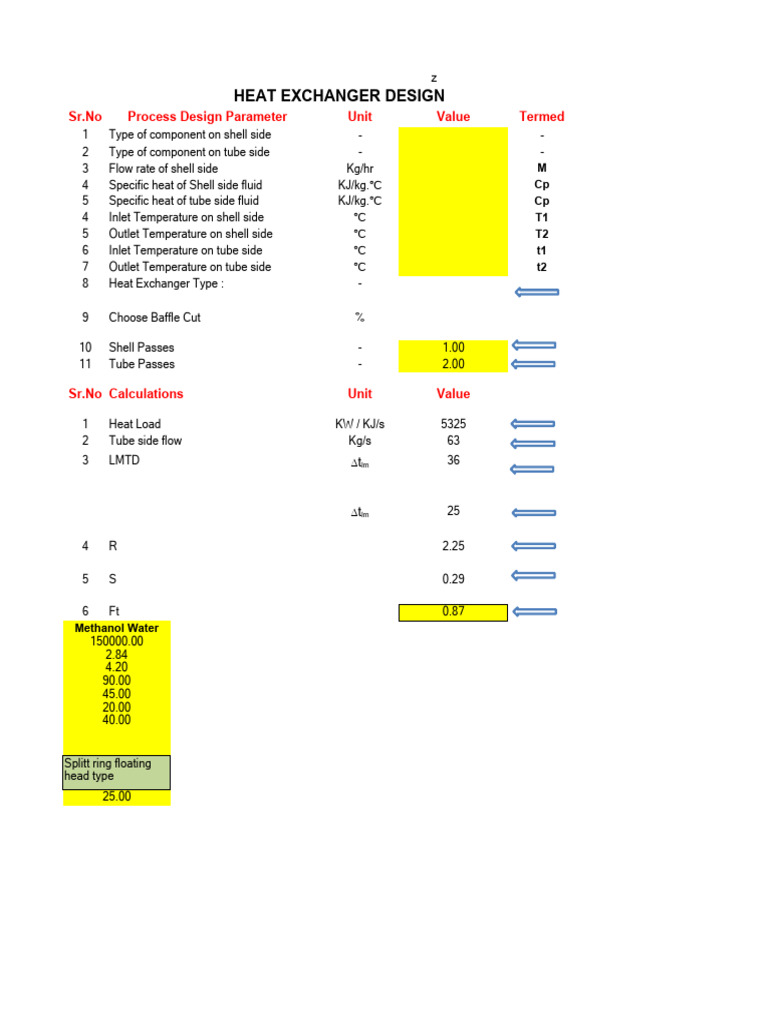 Heat Exchanger Design Parameters Guide | PDF | Heat Exchanger | Viscosity