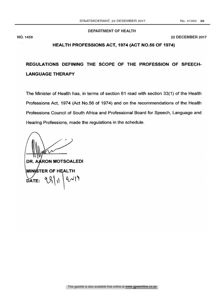 Scope of Speech - Language Therapy Profession | PDF | Preventive ...