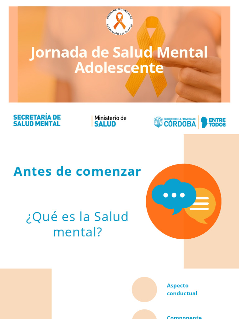Jornada de Salud Mental Adolescente | PDF | Salud mental | Sicología