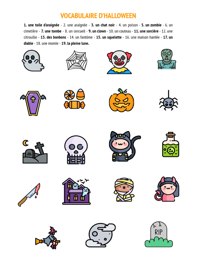 Vocabulaire Halloween pour CE1 et CE2 | PDF