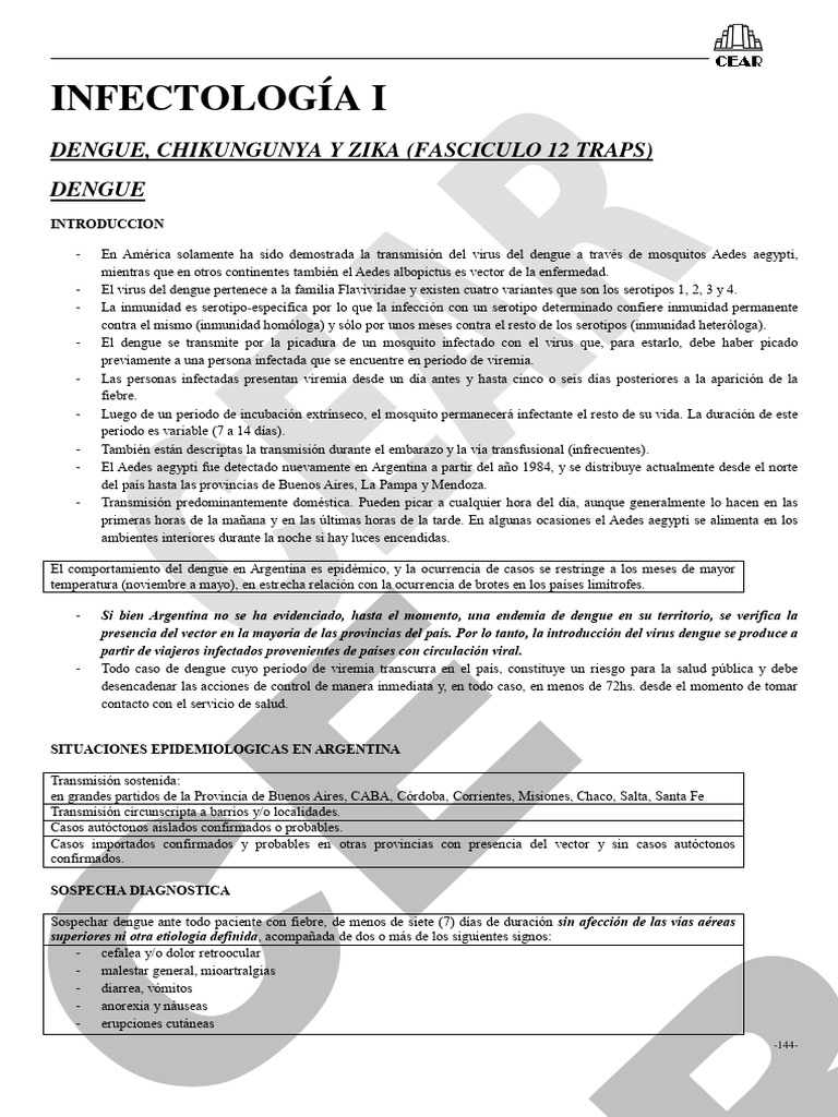 Apunte Infectolog A | PDF | Fiebre del zika | Virus Zika