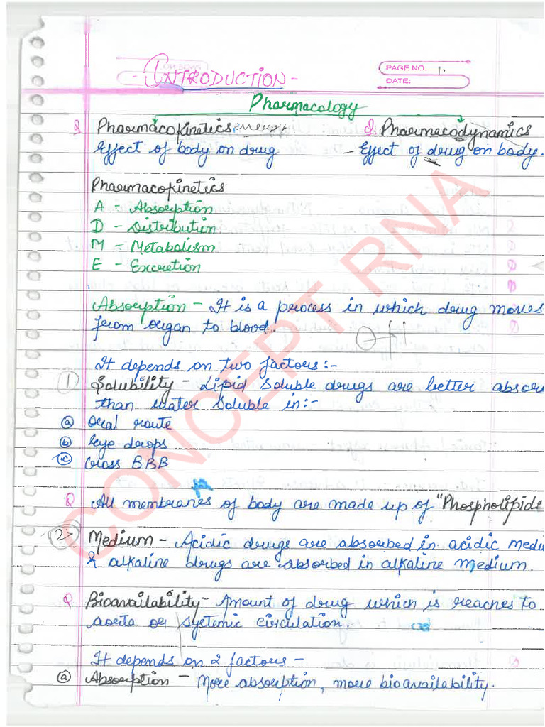 Pharmacology Notes | PDF