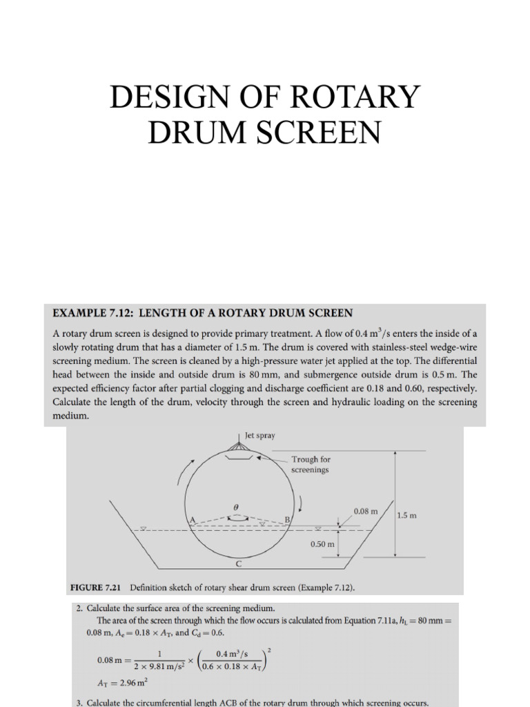 Rotary Drum Screen Design | PDF