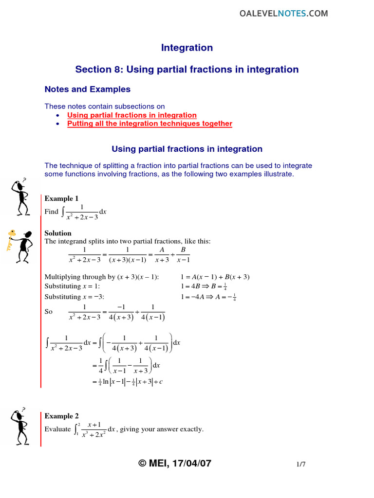 Partial Fractions | PDF | Integral | Applied Mathematics