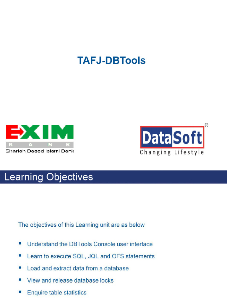 TAFJ DBtools | PDF | Command Line Interface | Databases