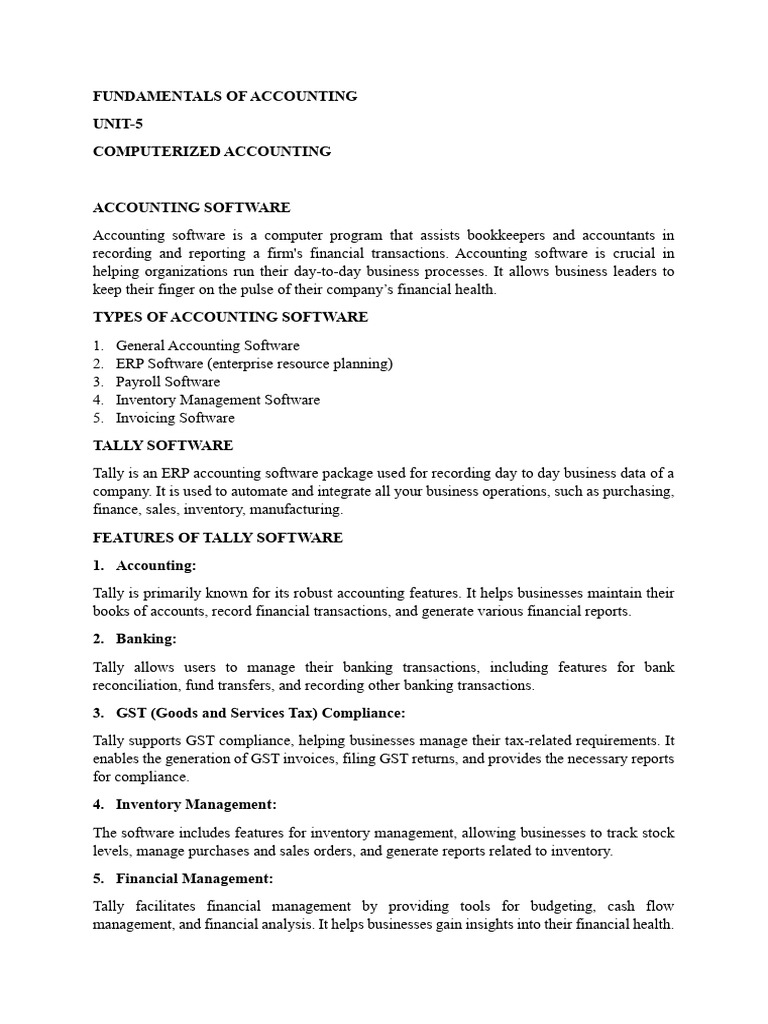 Tally Software Pdf Accounting Enterprise Resource Planning