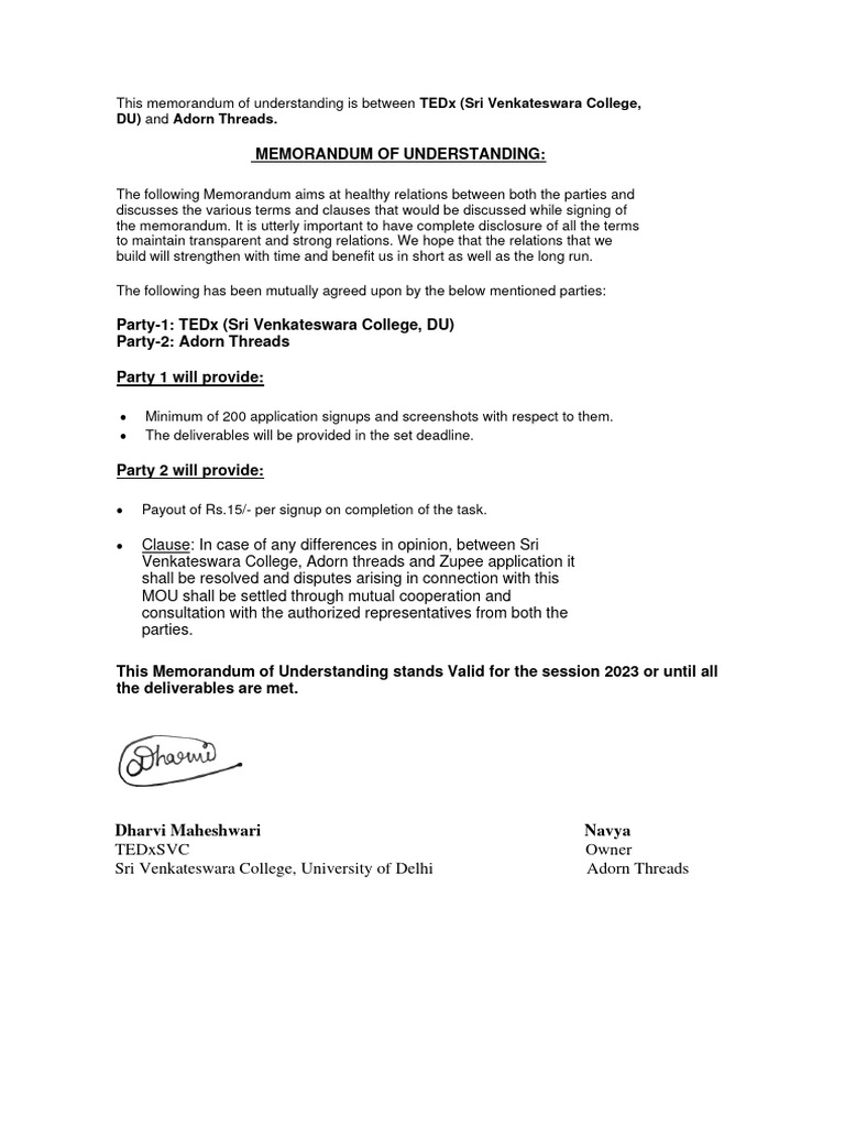 TEDxSVC & Adorn Threads Partnership | PDF