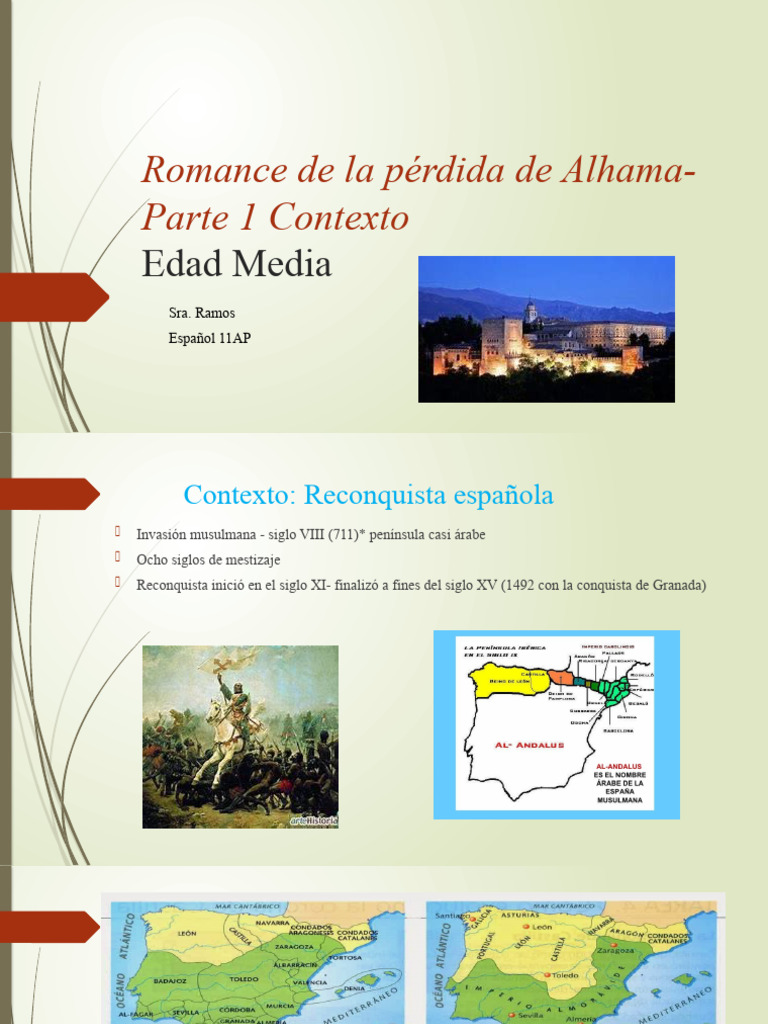Romance de La Pérdida de Alhama Parte 1 Contexto | PDF