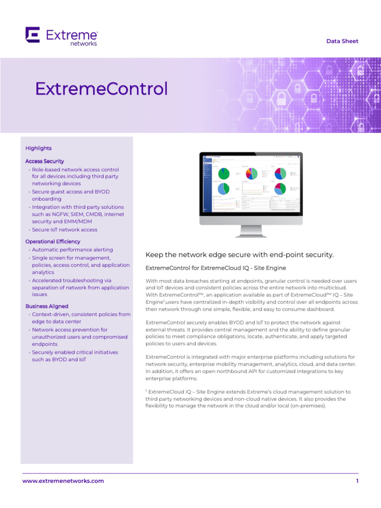 ExtremeControl Datasheet Map Extremecontrol For Extremecloud Iq Site ...