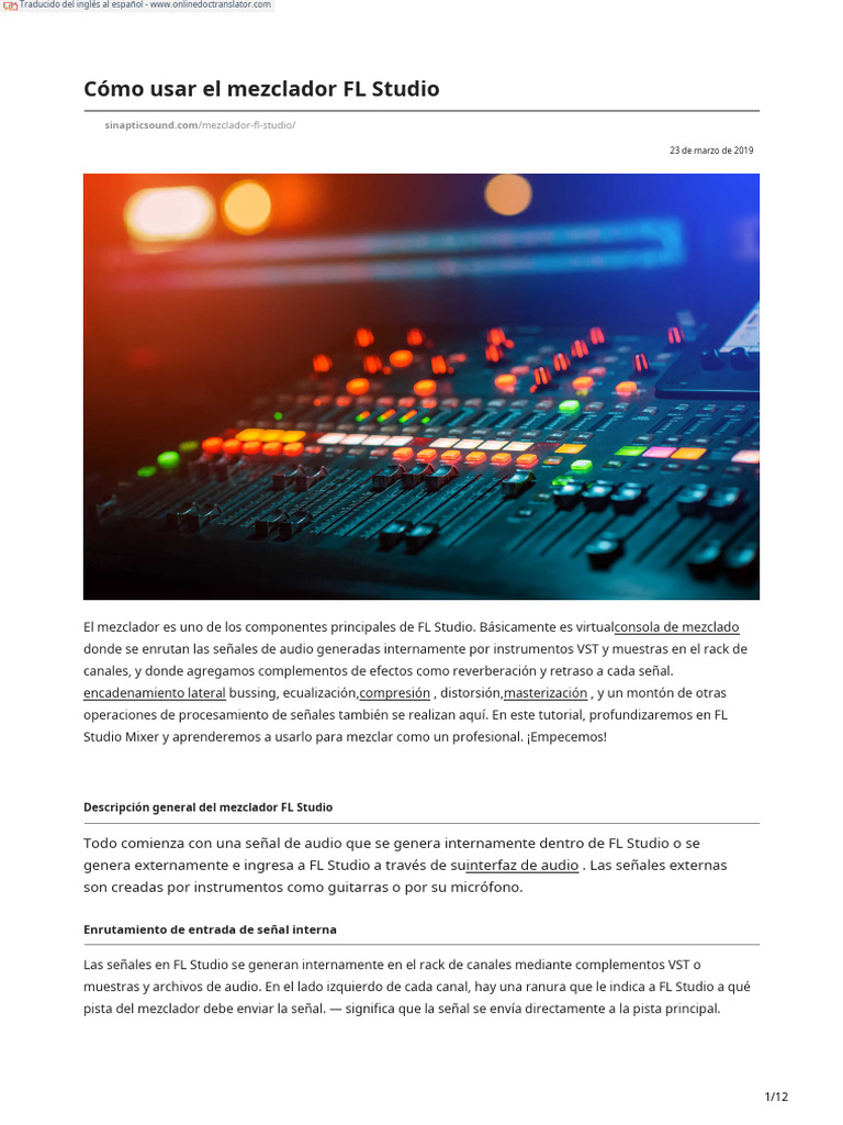 How To Use The FL Studio Mixer (Traducido Al Español) | PDF | Fase ...