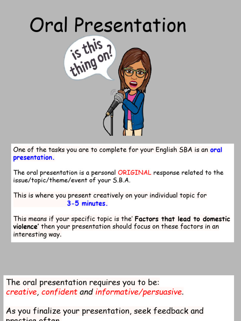 Oral Presentation | PDF | Public Speaking | Poetry