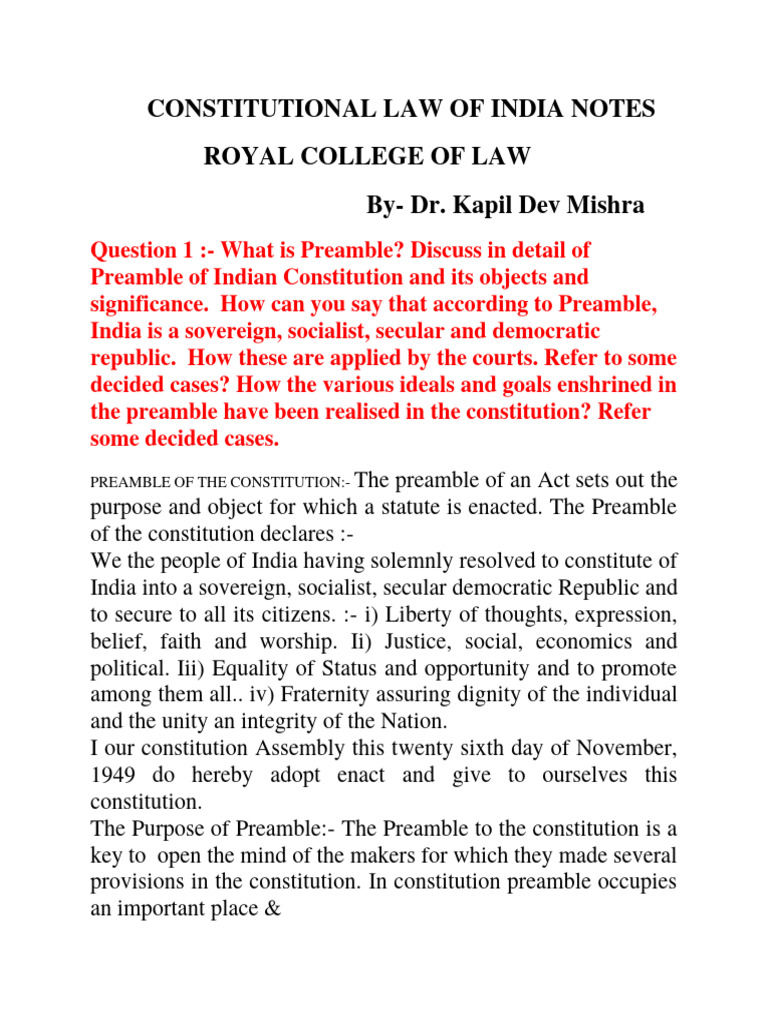 Constitutional Law Notes New-3 | PDF | Double Jeopardy | Justice