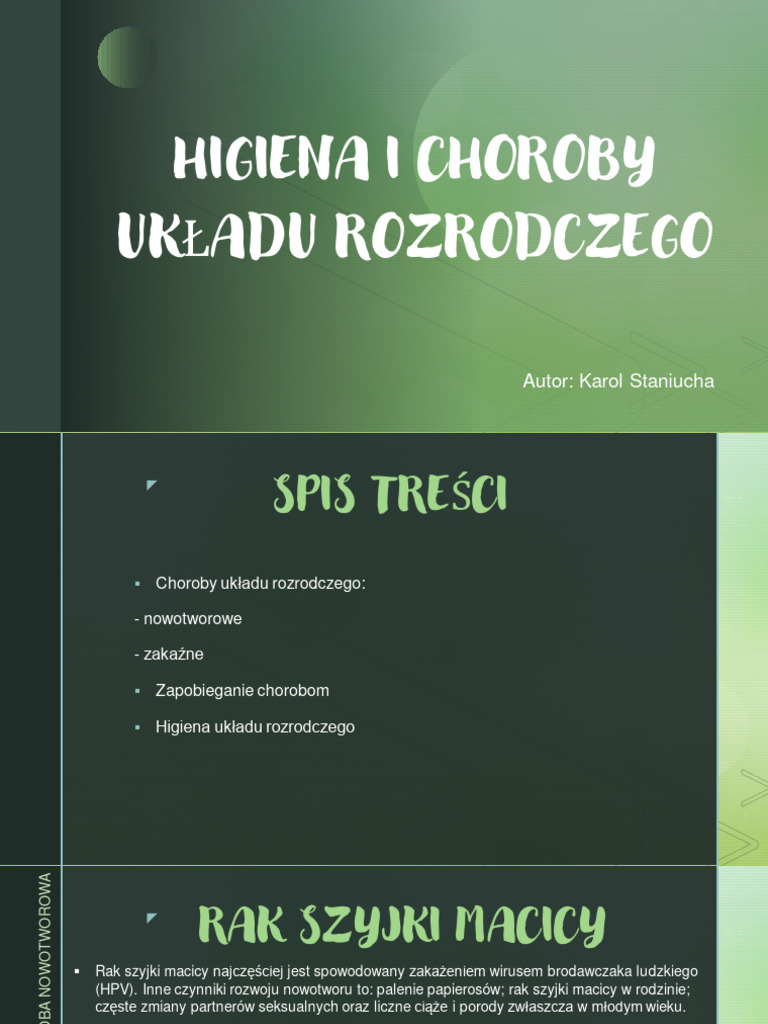 Higiena i Choroby Układu Rozrodczego | PDF