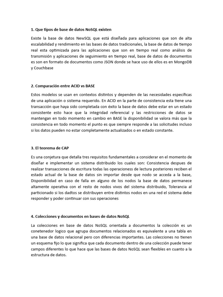 Aporte Foro Base de Datos Tarea 2 | PDF | Bases de datos | No Sql