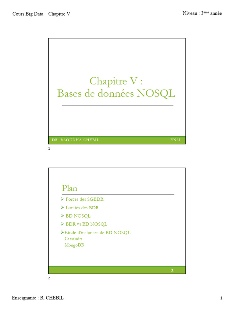 7 - Chapitre 5.1 | PDF | NoSQL | Bases de données