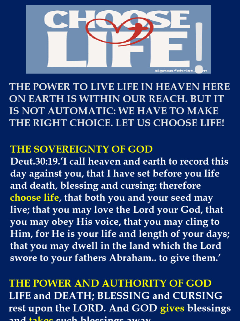 Choose Life | PDF | Jesus | Eternal Life (Christianity)