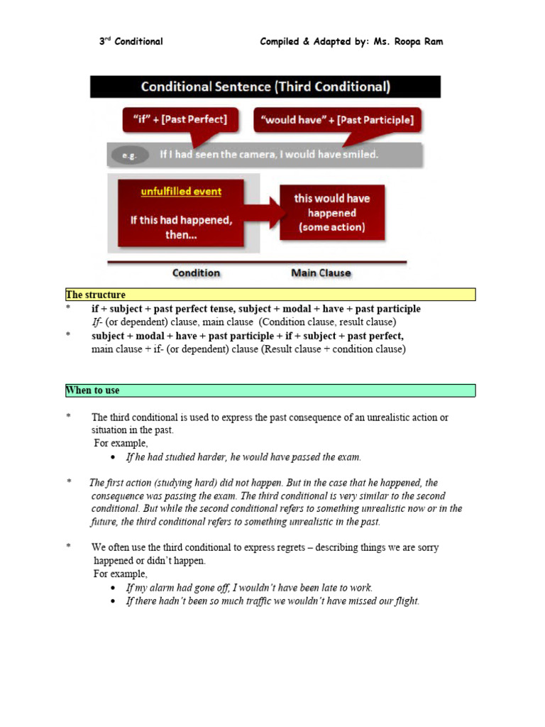 3rd Conditional | PDF | Verb | Grammar