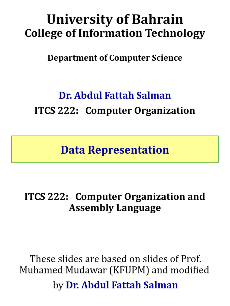 02-DataRepresentation 222 | PDF | Integer (Computer Science) | Decimal