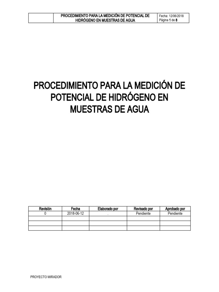 PROCEDIMIENTO MEDICIÓN PH - E0 | PDF | Ph | Laboratorios