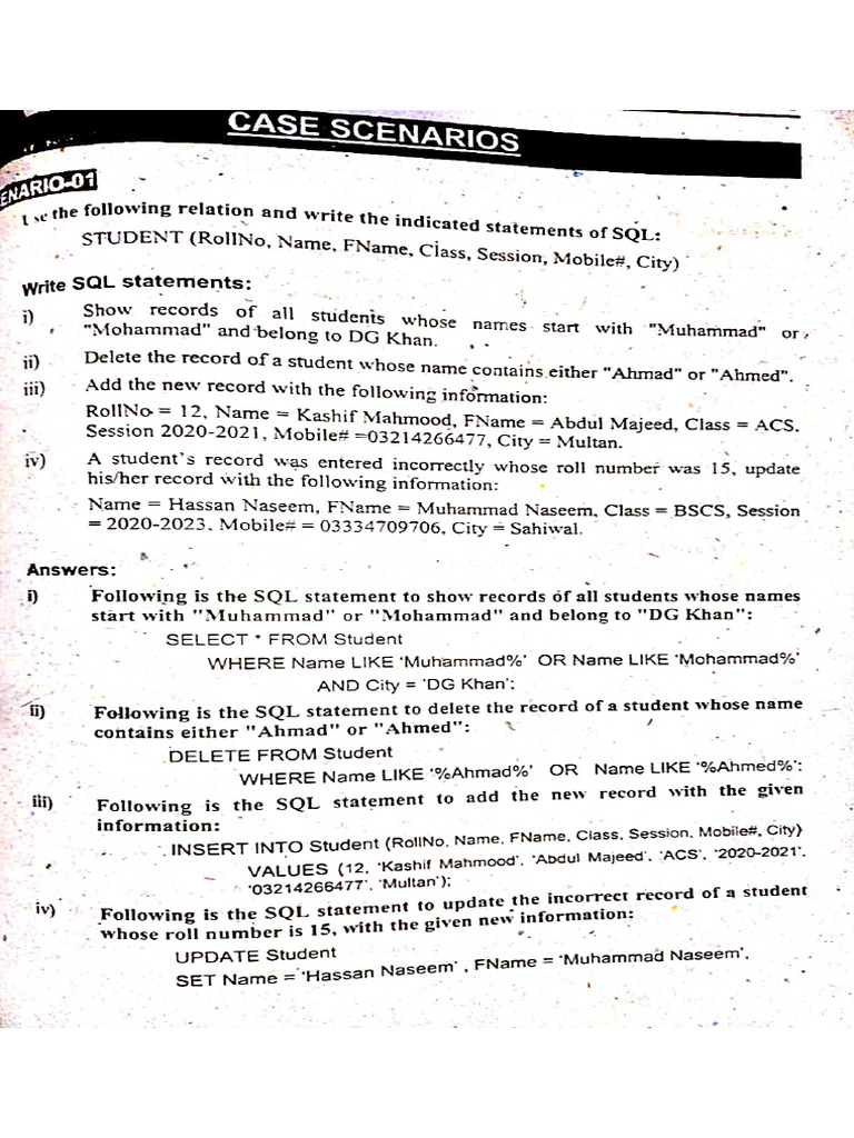 Practical Material (Database System) | PDF