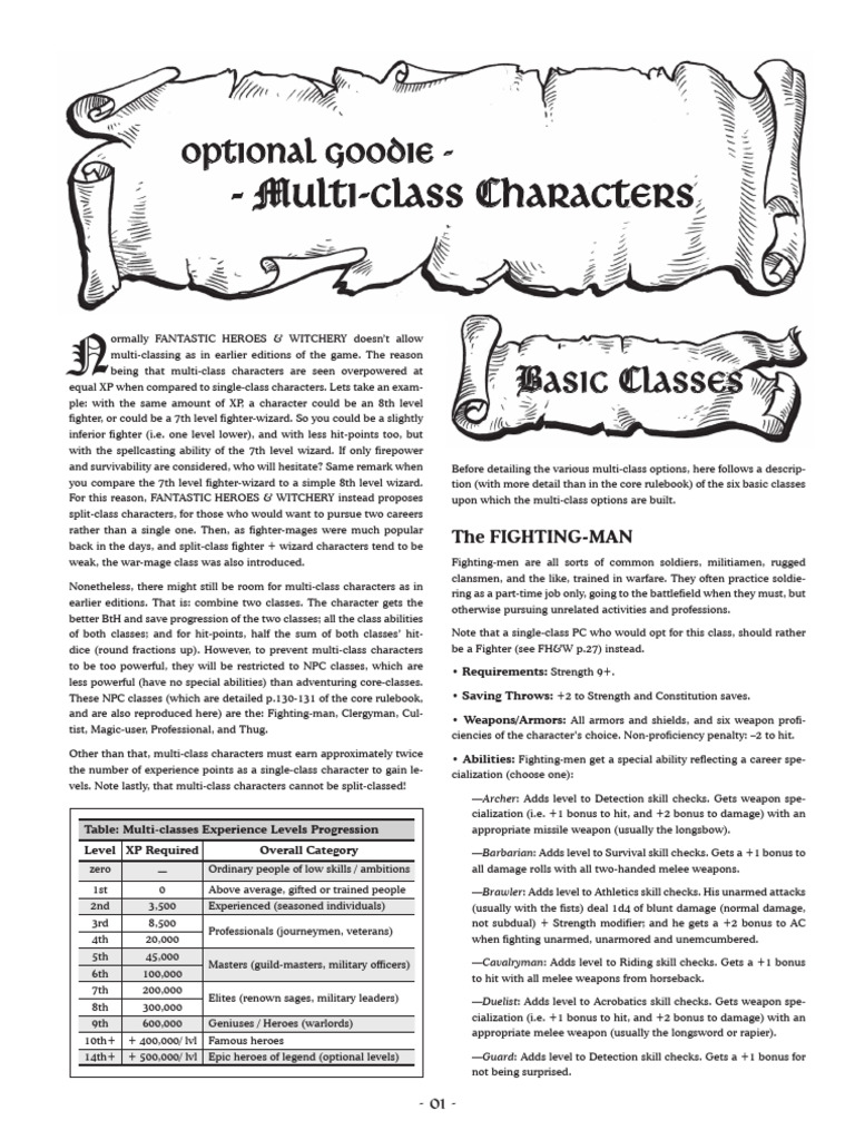FHW Multiclasses Option | PDF