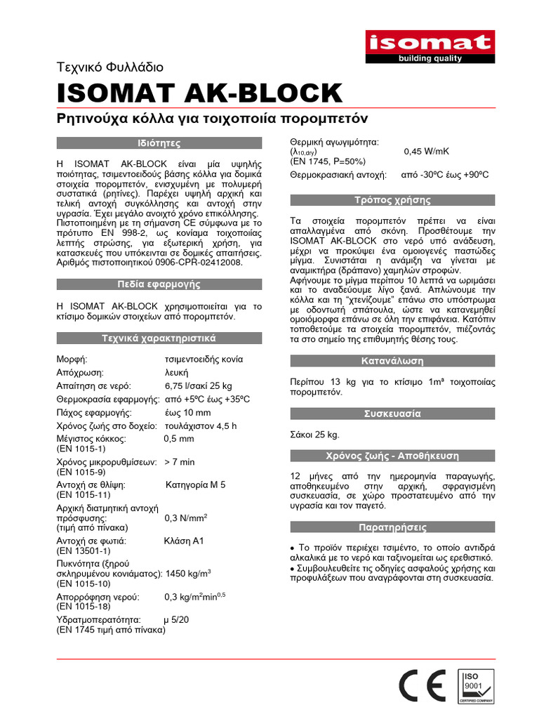 Isomat Ak Block White | PDF