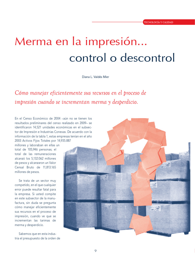 Control de Merma en Impresión | PDF | Papel | Business