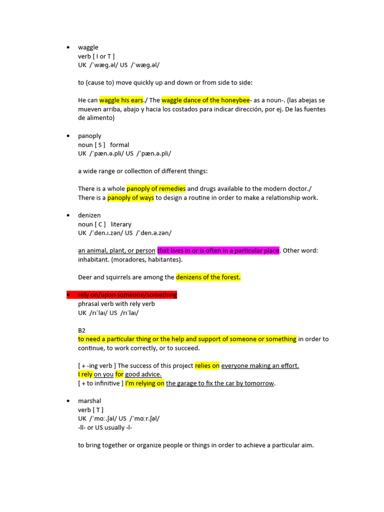 Vocabulary Unit Powers of Language | PDF | Verb | Adjective