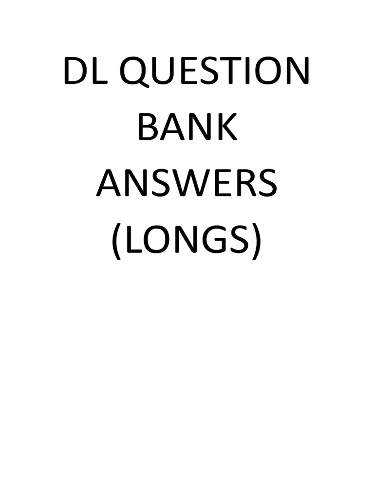 DL Question Bank Answers | PDF | Artificial Neural Network | Deep Learning