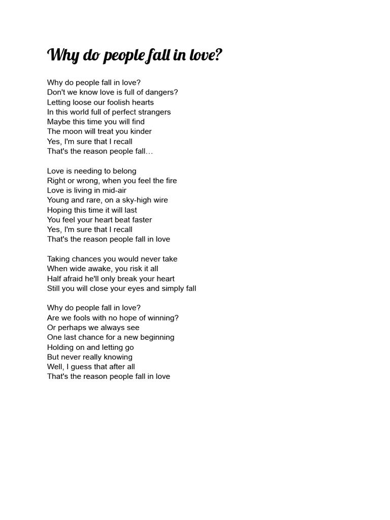Why Do People Fall in Love | PDF
