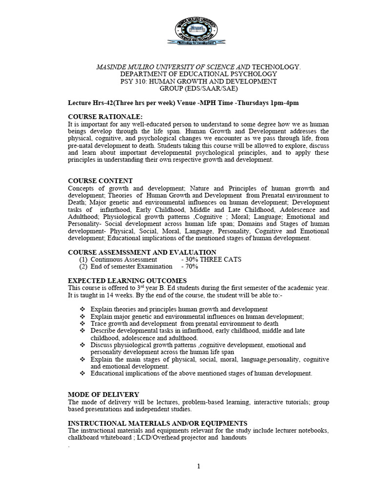 Psy 310 Module | PDF | Fertilisation | Developmental Psychology