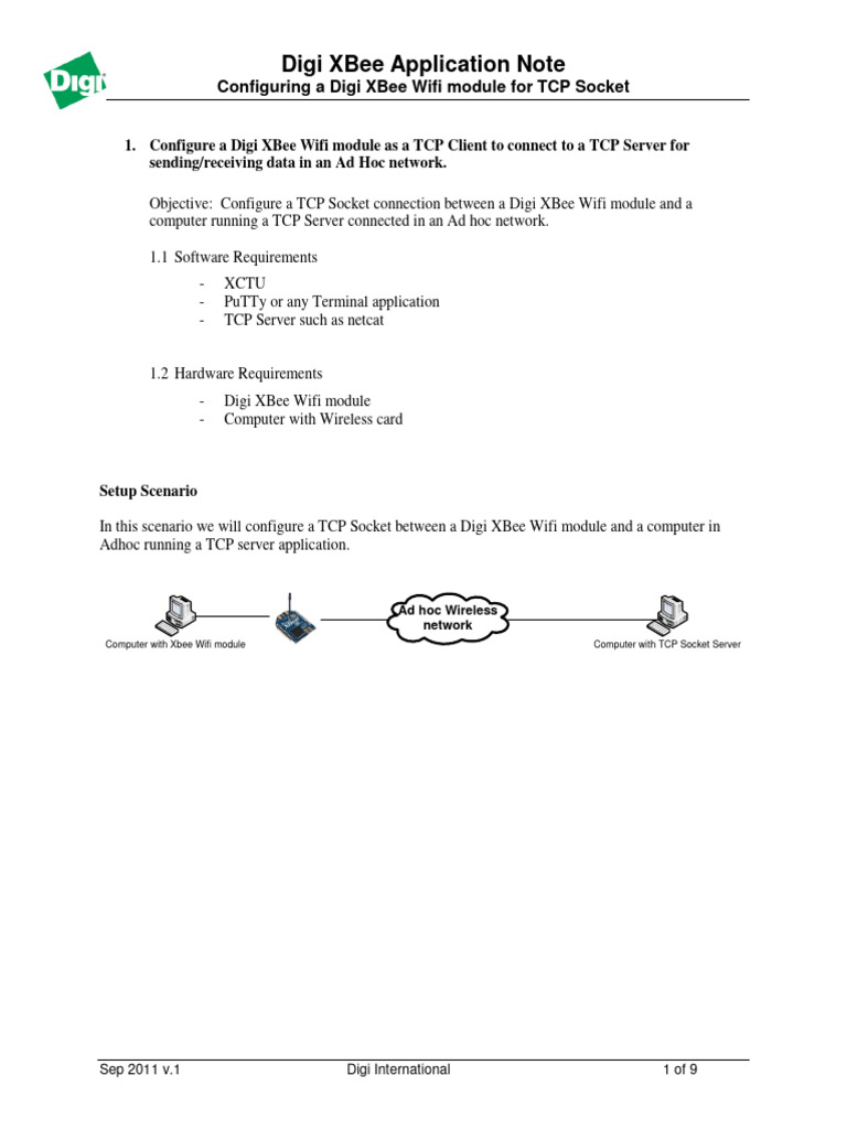 Xbee Wifi Adhoc | PDF | Computer Network | Transmission Control Protocol