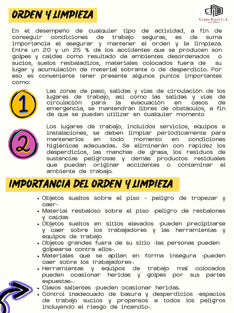 Charla Orden y Limpieza | Descargar gratis PDF | Residuos | Materiales